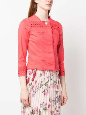Liu Jo Frilled-neckline Cropped Jacket