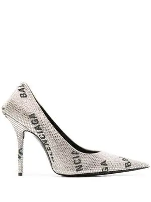 Balenciaga 110mm Square Knife Pumps - Silver