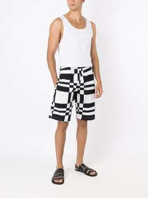 AMIR SLAMA Graphic-print Knee-length Shorts