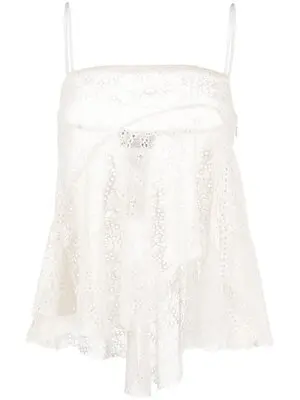 Dsquared2 Broderie-anglaise Draped Strapless Top