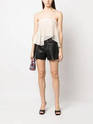 Dsquared2 Broderie-anglaise Draped Strapless Top