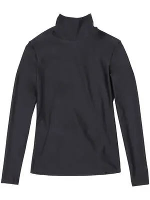 Balenciaga Long-sleeve Silk Turtleneck With Back Cut-out