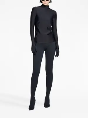 Balenciaga Long-sleeve Silk Turtleneck With Back Cut-out
