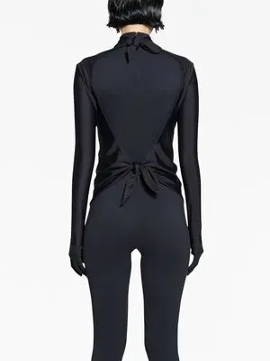 Balenciaga Long-sleeve Silk Turtleneck With Back Cut-out