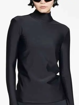 Balenciaga Long-sleeve Silk Turtleneck With Back Cut-out
