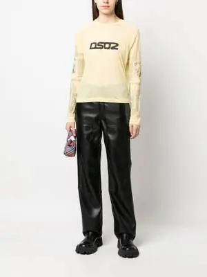 Dsquared2 Logo-print Long-sleeve Top - Yellow