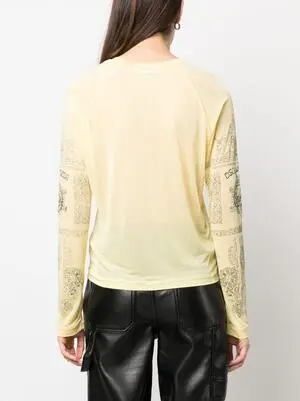 Dsquared2 Logo-print Long-sleeve Top - Yellow