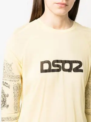 Dsquared2 Logo-print Long-sleeve Top - Yellow