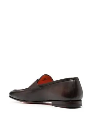 Santoni Penny-slot Leather Loafers