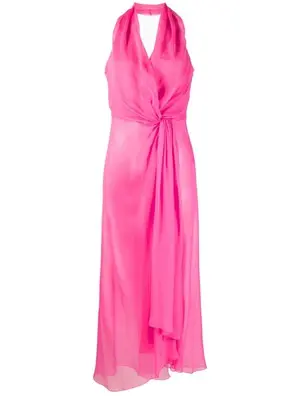 Alberta Ferretti Knotted Halterneck Top