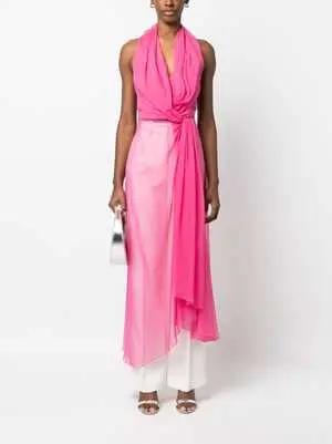 Alberta Ferretti Knotted Halterneck Top