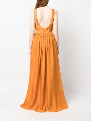Alberta Ferretti Long Draped Silk Top
