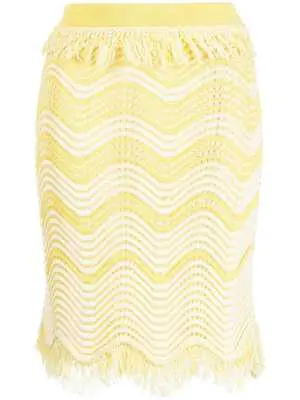 GENNY Fringe-detail Knitted Skirt