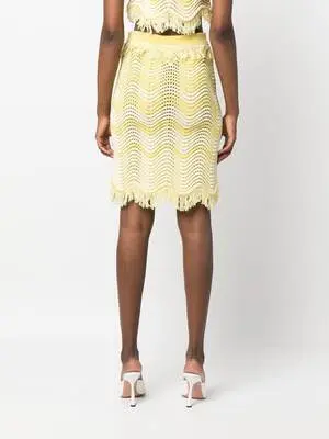 GENNY Fringe-detail Knitted Skirt