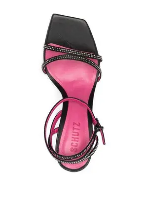 Schutz 105mm Leather Crystal-embellished Sandals