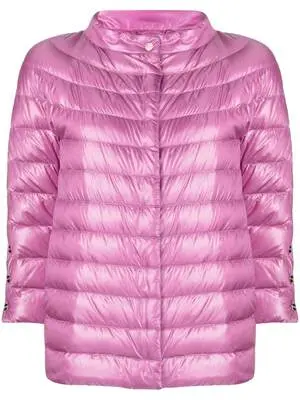 Herno Three Quarter-sleeve Quilted Jacket - Pink