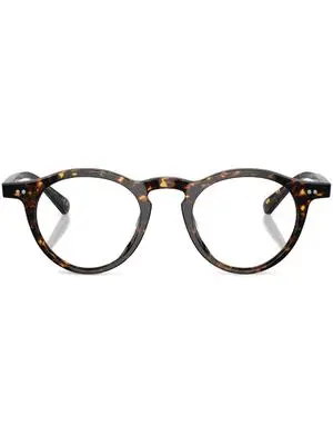 Oliver Spencer Tortoiseshell Club Round-frame Glasses - Green