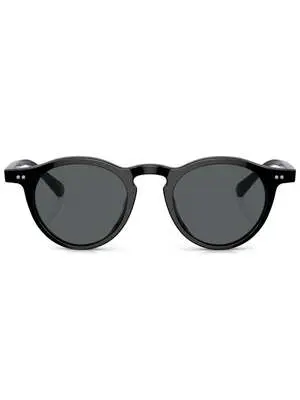 Oliver Spencer Square Round Sunglasses - Black