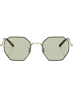 Oliver Spencer Tortoiseshell Octagonal Sunglasses - Gold