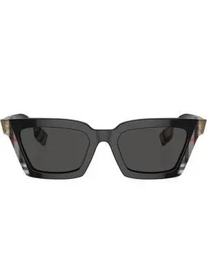 Burberry Check-print Sunglasses - Black