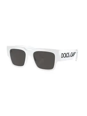 Dolce & Gabbana Logo-print Square-frame Sunglasses - White