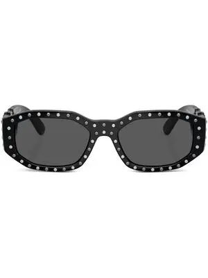 Versace Biggie Stud-embellished Sunglasses - Black