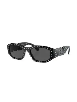 Versace Biggie Stud-embellished Sunglasses - Black