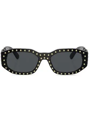 Versace Biggie Stud-embellished Sunglasses - Black