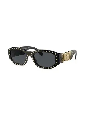 Versace Biggie Stud-embellished Sunglasses - Black