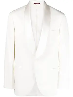 Brunello Cucinelli Silk Suit Jacket - White