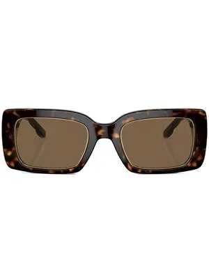 Tory Burch Tortoiseshell-Effect Rectangle-Frame Sunglasses 172873 Dark Tortoise