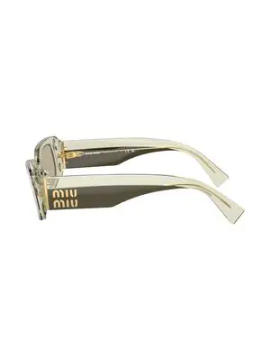 Miu Miu Rectangle-frame Tinted Sunglasses - Metallic