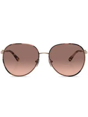 Michael Kors Empire Round-frame Sunglasses - Metallic
