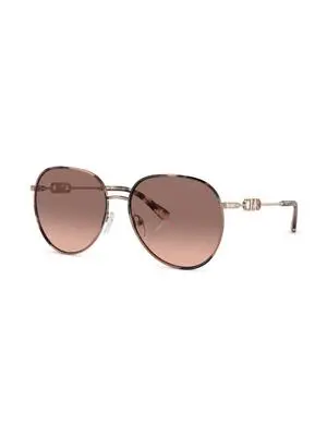 Michael Kors Empire Round-frame Sunglasses - Metallic