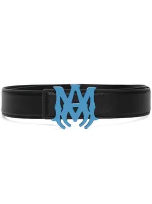 Amiri Logo-buckle Leather Belt - Black