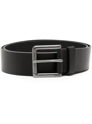 BOSS Engraved-logo Buckle Belt - Black
