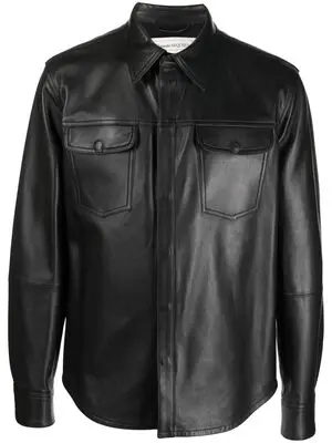 Alexander McQueen Chest-pocket Leather Shirt