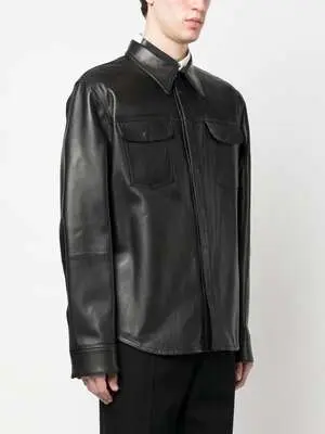 Alexander McQueen Chest-pocket Leather Shirt