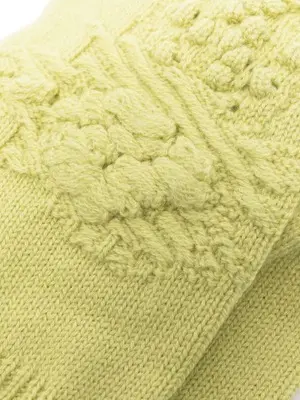 BARRIE Cashmere Fingerless Mittens - Green