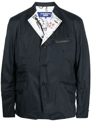 Junya Watanabe Single-breasted Sketch-print Blazer - Black