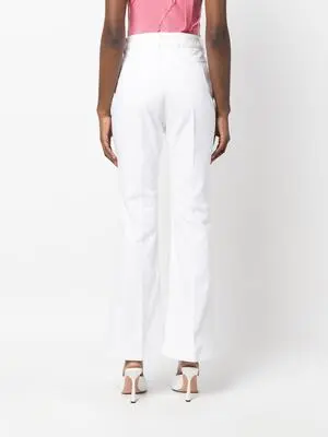PATOU Logo-embroidered Flared Jeans - White