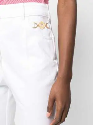PATOU Logo-embroidered Flared Jeans - White