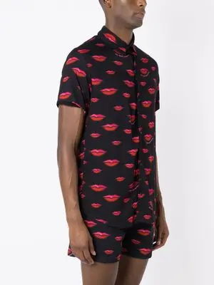 AMIR SLAMA Lips-print Short-sleeved T-shirt