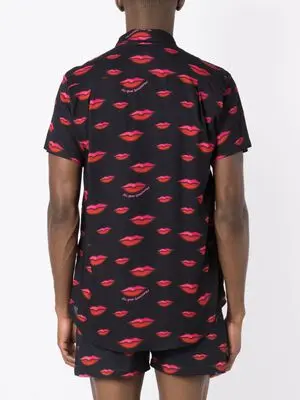 AMIR SLAMA Lips-print Short-sleeved T-shirt