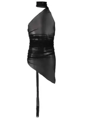 LUDOVIC DE SAINT SERNIN Sheer Asymmetric Halterneck Top