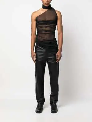LUDOVIC DE SAINT SERNIN Sheer Asymmetric Halterneck Top