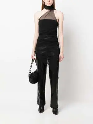 LUDOVIC DE SAINT SERNIN Sheer Asymmetric Halterneck Top