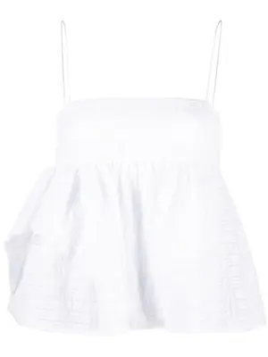 Cecilie Bahnsen Ruffle-detail Top - White