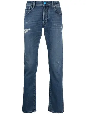 Jacob Cohen Ripped Straight-leg Jeans - Blue