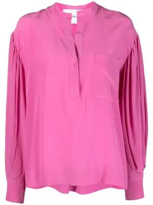NUDE Long-sleeve Silk Blouse